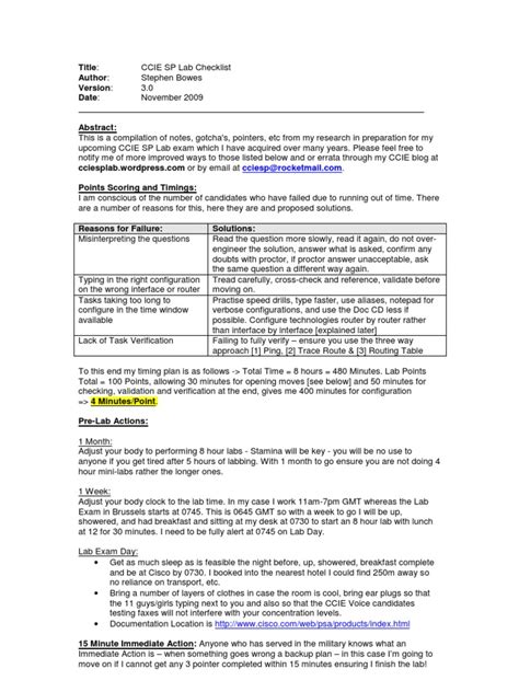 Ccie Sp Lab Checklist V3 Download Free Pdf Multiprotocol Label Switching Networking
