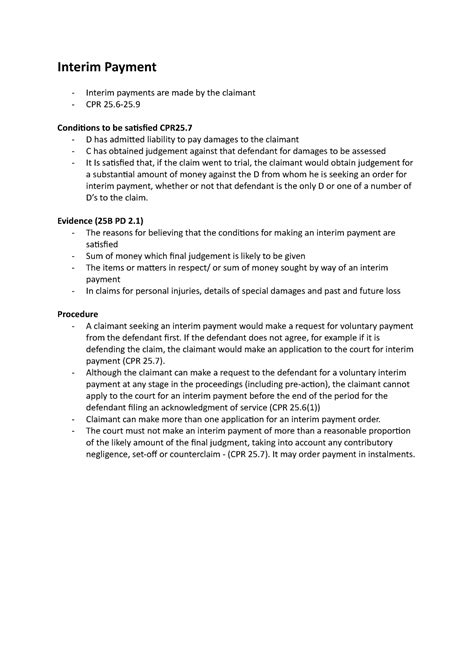 Interim Payment Interim Payment Interim Payments Are Made By The