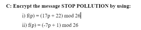 solved use a c program to encrypt the message stop