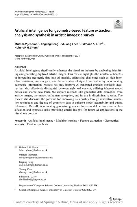 Pdf Artificial Intelligence For Geometry Based Feature Extraction