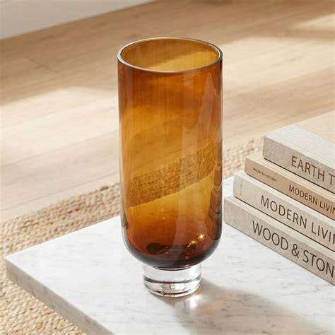 Soho Vase Amber Modern Amber Glass Decorative Vase