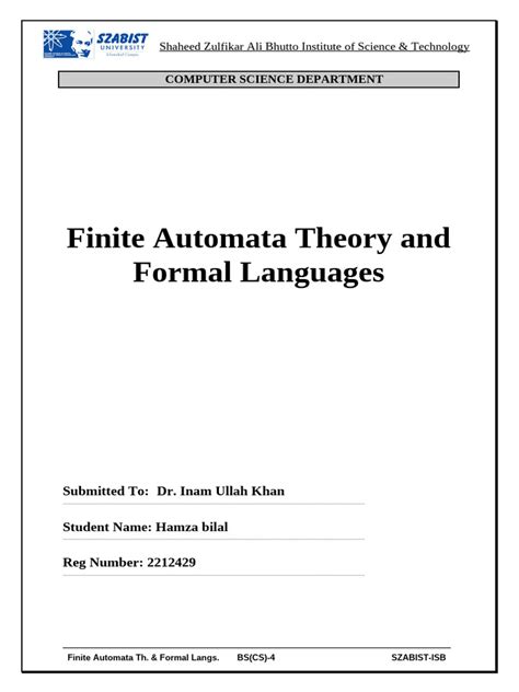 Fa Pdf Formal Methods Theory Of Computation