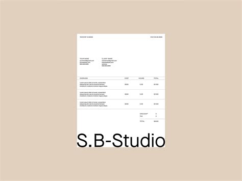 Invoice Template Etsy