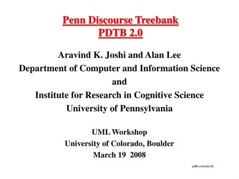 Ppt Penn Discourse Treebank Pdtb 2 0 Powerpoint Presentation Free