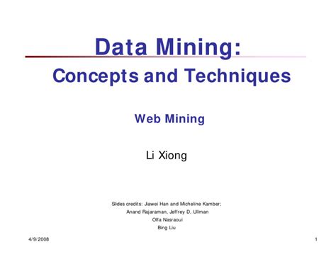 Ppt Data Mining Concepts And Techniques Web Mining Li Xiong Slides