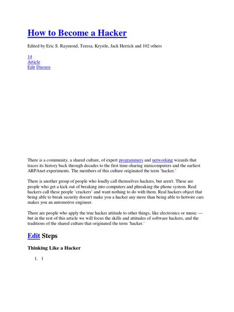 how to become a hacker pdf pdf hacker culture security hacker