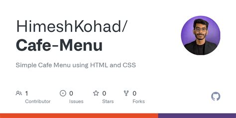 Github Himeshkohadcafe Menu Simple Cafe Menu Using Html And Css
