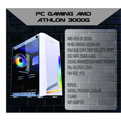 Jual Pc Gaming Amd Athlon G Shopee Indonesia