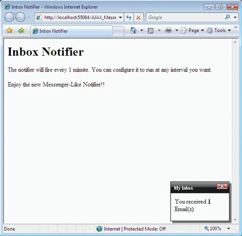 how to show messenger like popups using ajax codeproject