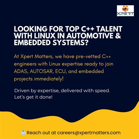 hiring automotive embeddedsystems cplusplus linux rtos