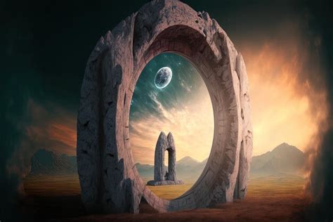 Premium Ai Image Dreamworld Alternate Dimensional Temporal Stone