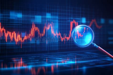 Detailed Analysis Of Candlestick Chart In Stock Market With Magnifying Glass And Data