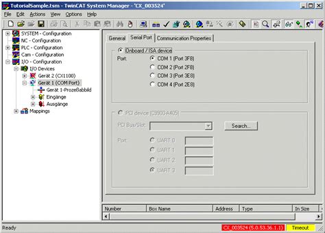 configuration of serial interface