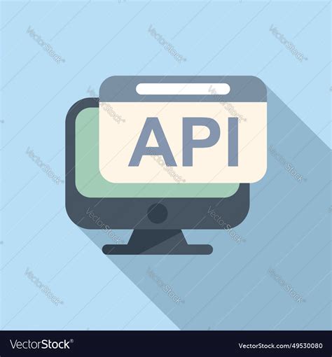 Api Monitor Icon Flat Code Gear Hosting Royalty Free Vector