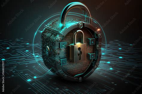 Generative Ai Illustration Of Cybersecurity Concept Protected Internet