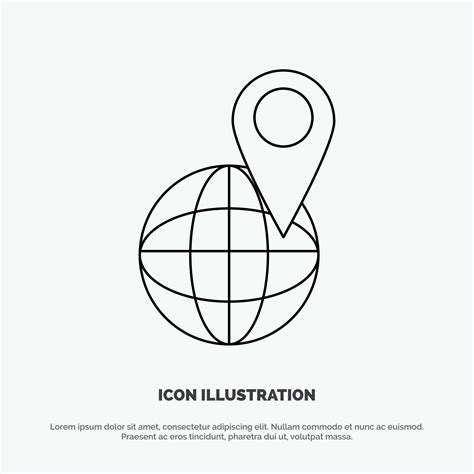 Global Location Map World Line Icon Vector 17977938 Vector Art At Vecteezy