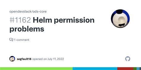 Helm Permission Problems · Issue 1162 · Opendevstackods Core · Github