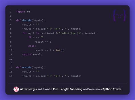 Ultramozgs Solution For Run Length Encoding In Python On Exercism