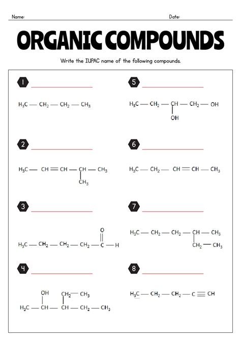 16 Naming Organic Compounds Practice Worksheet Free Pdf At