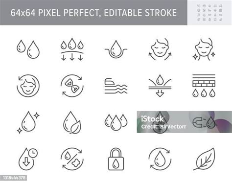 코스메틱 속성 라인 아이콘입니다 벡터 일러스트에는 아이콘 크림 바디 로션 리프팅 수분 주름 방지 윤곽 윤곽 픽토그램 스킨케어