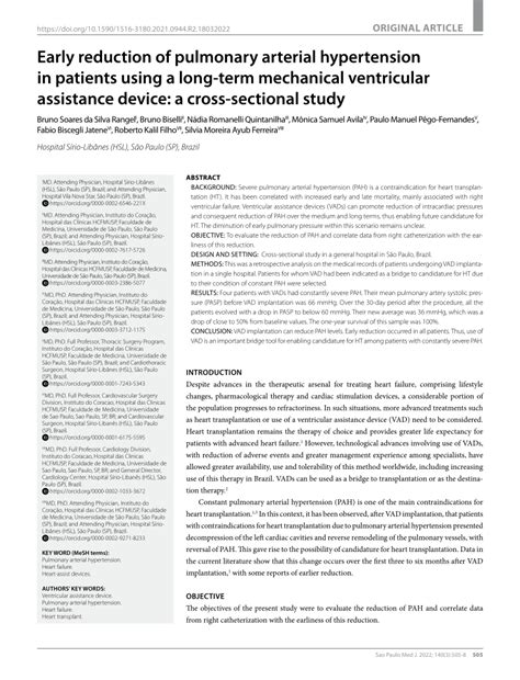 Pdf Early Reduction Of Pulmonary Arterial Hypertension In Patients