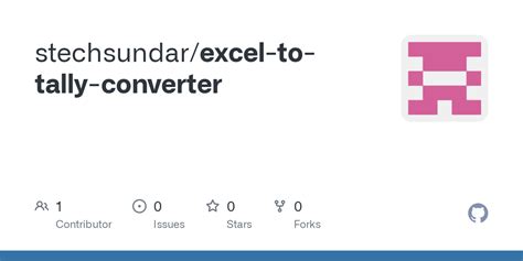 Github Stechsundarexcel To Tally Converter