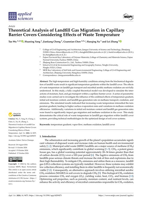 Pdf Theoretical Analysis Of Landfill Gas Migration In Capillary Barrier Covers Considering