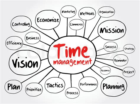 Time Management Mind Map Flowchart Stock Vector Colourbox