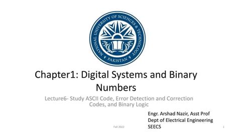 Lecture6 Chapter1 Ascii Code Error Detection And Correction Codes