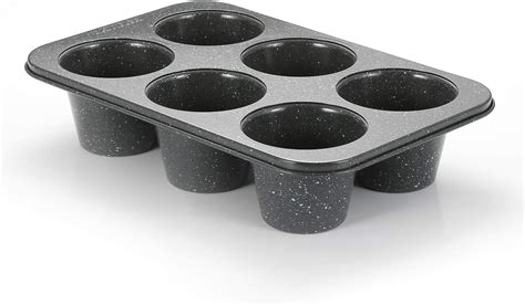 Monfish Jumbo Deep Muffin Tin 6 Cup 35 Inch Muffin Pan Carbon Steel