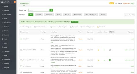 aapanel free and open source hosting control panel one click lamp lemp