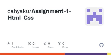 Github Cahyakuassignment 1 Html Css