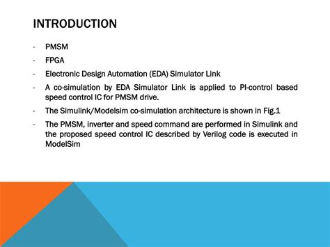 ppt simulink modelsim co simulation of fpga based pi speed control