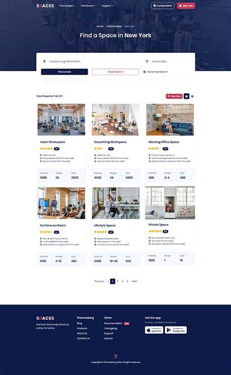 Spaces Listing Bootstrap Template Themesberg