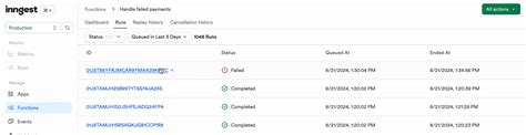 Inspecting A Function Run Inngest Documentation
