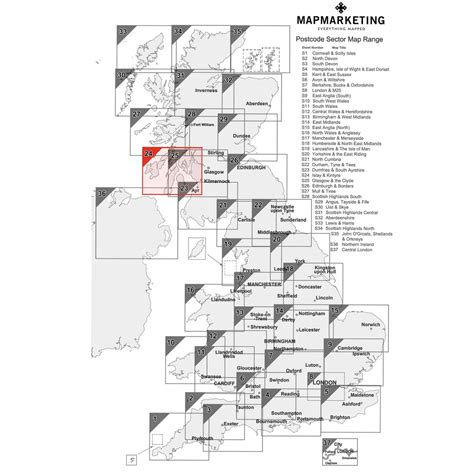 Wall Maps Islay And Kintyre Postcode Wall Map Sector Map 24 31024x1024