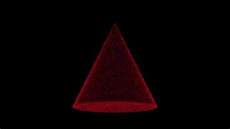 Red Cone Rotates Black Background Object Consisting Flickering Particles Fps Stock Video Footage