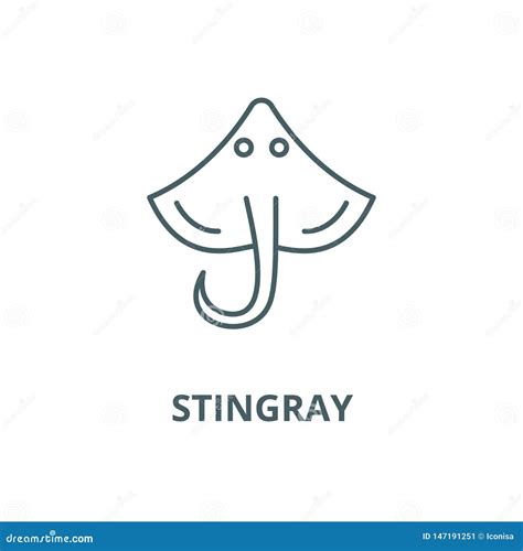 Stingray Vector Line Icon Linear Concept Outline Sign Symbol Stock