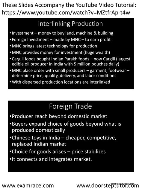 Solution Ncert Class 10 Economics Chapter 4 Globalisation And The