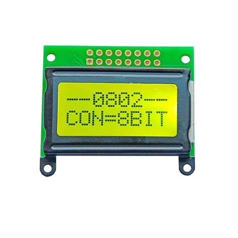 0802 8 2 character lcd display module yellow green backlight