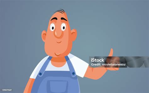 엄지 손가락을 들고 웃는 노동자 벡터 만화 일러스트 레이 션 승인에 대한 스톡 벡터 아트 및 기타 이미지 승인 일함 직업