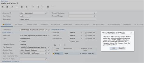 R Import Matrix Items Template Items Using Import Scenario Convert Stock Non Stock Item