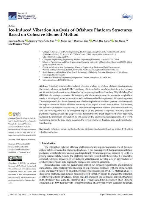 Pdf Ice Induced Vibration Analysis Of Offshore Platform Structures