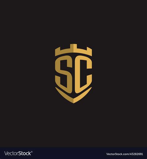 Initials Sc Logo Monogram With Shield Style Design