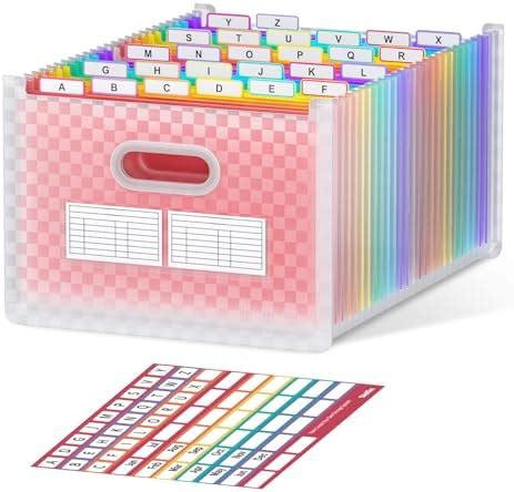 Amazon Com ThinkTex 26 Pockets Expanding File Folder Upright Coverless A Z Colorful Tabs