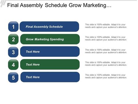Final Assembly Schedule Grow Marketing Spending Direct Mail Presentation Graphics