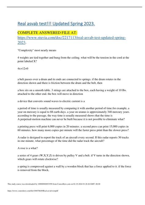 Nurs 150 Real Asvab Test Comprehensive Questions And Answers 100 Accuracy Latest 2024 Nurs