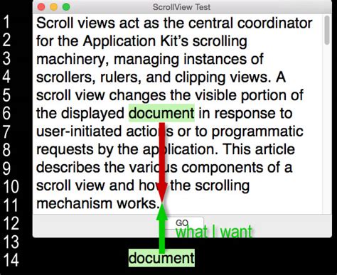 Objective C Scrolling Content To Show Current Cursor Position On