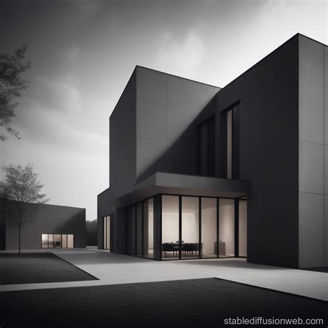 Charcoal Illustration Of Minimalist Architecture Stable Diffusion Online