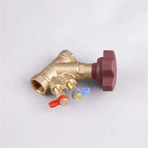 Brass Double Regulating Balancing Valve With Flow Metering Function Connect With